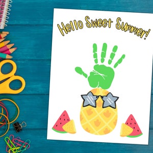 Hello Sweet Summer Handprint Art Craft, Hello Summer Handprint Craft ...