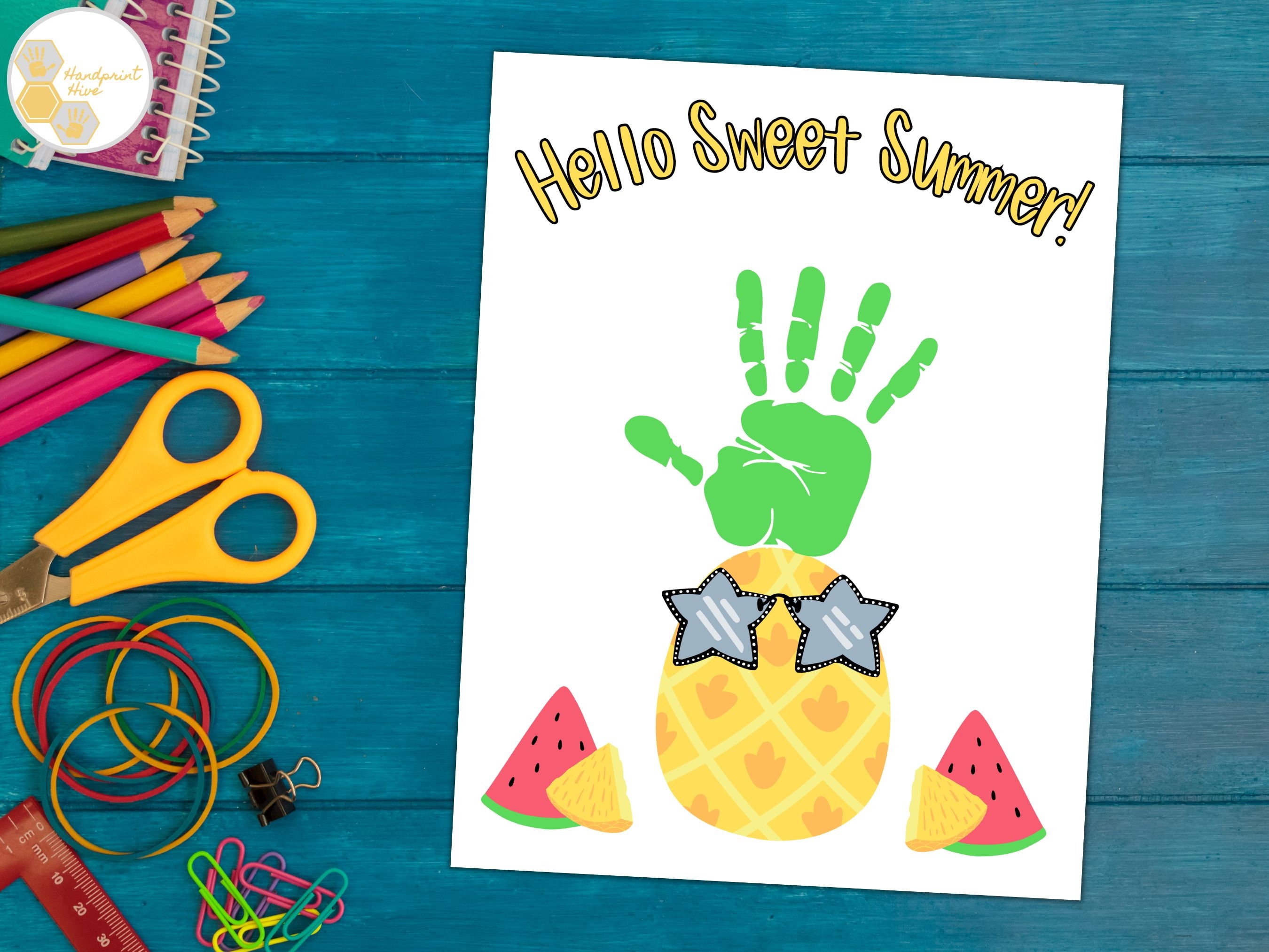 Hello Sweet Summer Handprint Art Craft, Hello Summer Handprint Craft ...