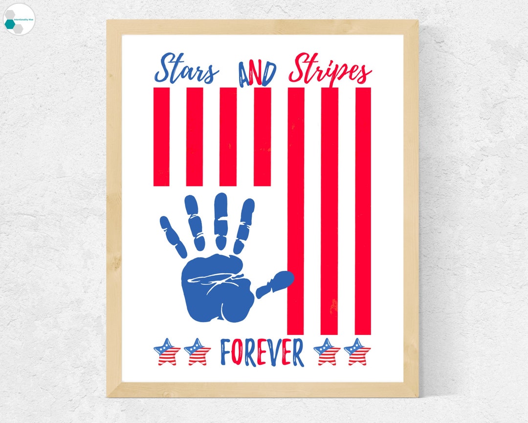 Flag Handprint Craft for Kids | Printable US Flag Handprint Art ...
