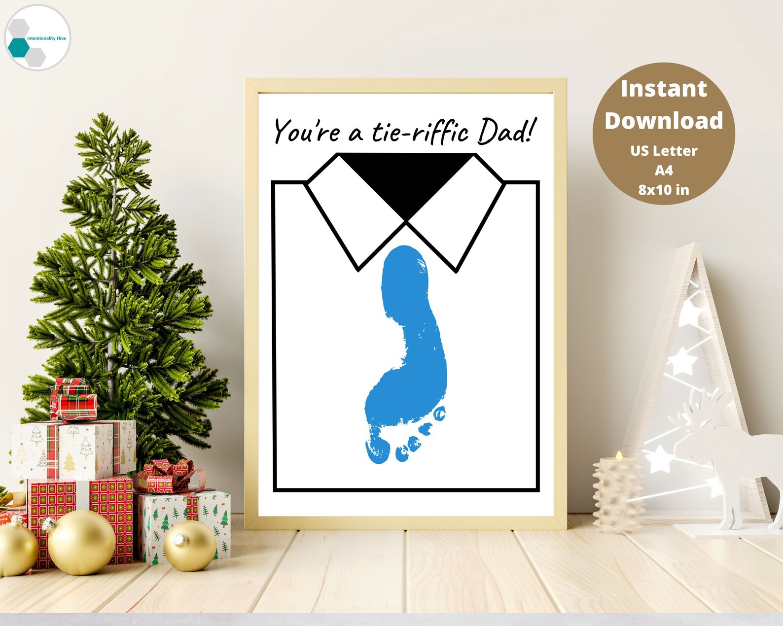 Father's Day Tie Footprint Craft Printable Footprint Art - Etsy