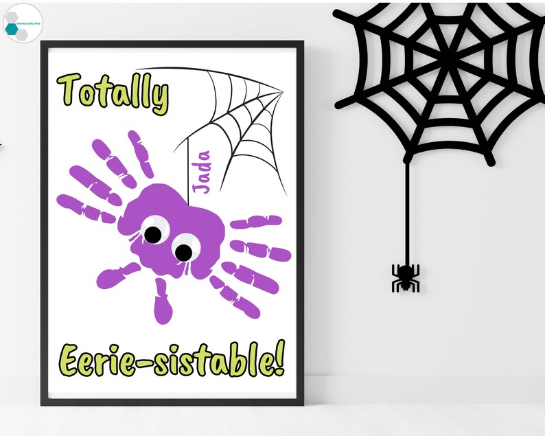 Halloween Handprint Spider Craft for Toddlers Baby Kids, Spider Craft ...