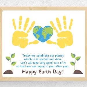 Earth Day Handprint Footprint Art Crafts Bundle, Handprint Earth Day ...