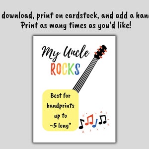 My Uncle Rocks Handprint Art Craft, Uncle Father's Day Uncle Gift From ...