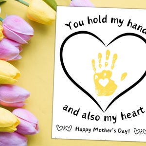 Hand & Heart Handprint Mother's Day Craft Toddlers Preschool Baby ...
