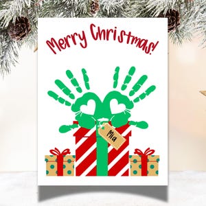 Handprint Christmas Craft Printable, Christmas Handprint Card From ...