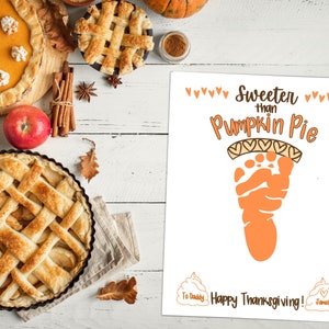 Thanksgiving Footprint Craft, Sweeter Than Pumpkin Pie Footprint Art ...