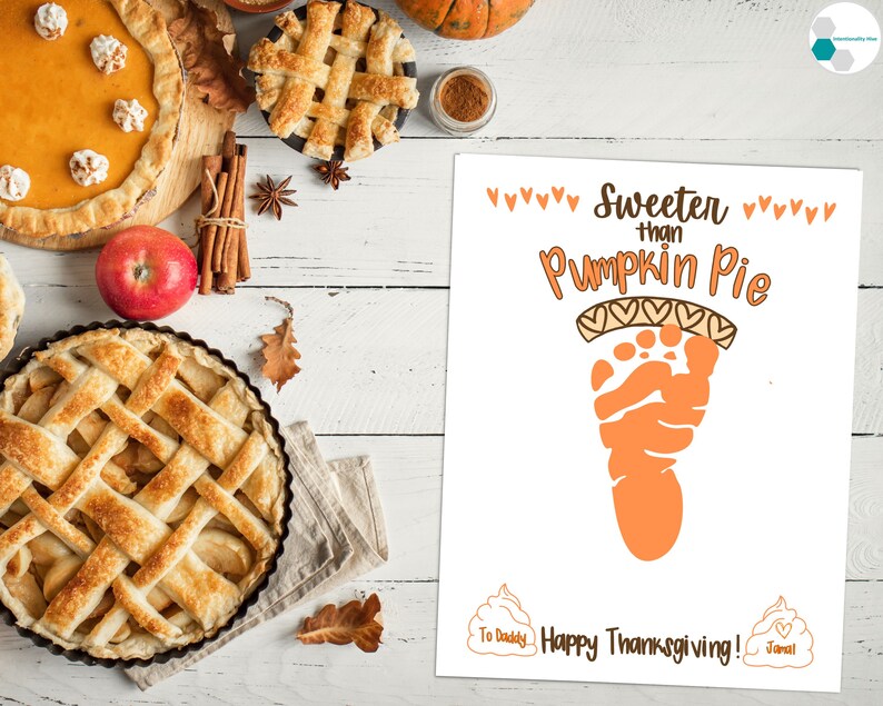 Thanksgiving Footprint Craft, Sweeter Than Pumpkin Pie Footprint Art ...