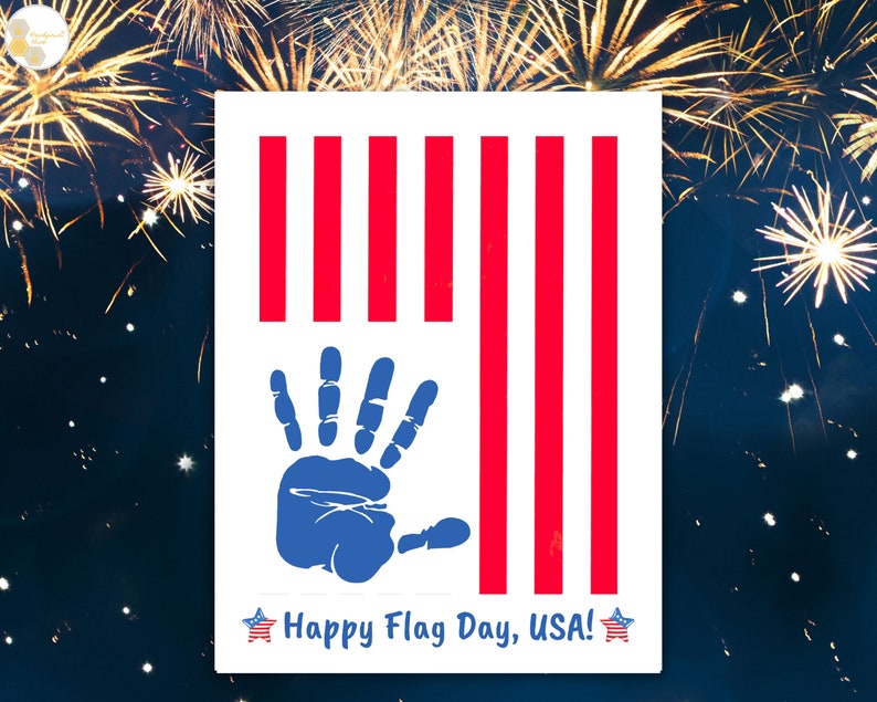Flag Handprint Craft for Kids | Printable US Flag Handprint Art ...