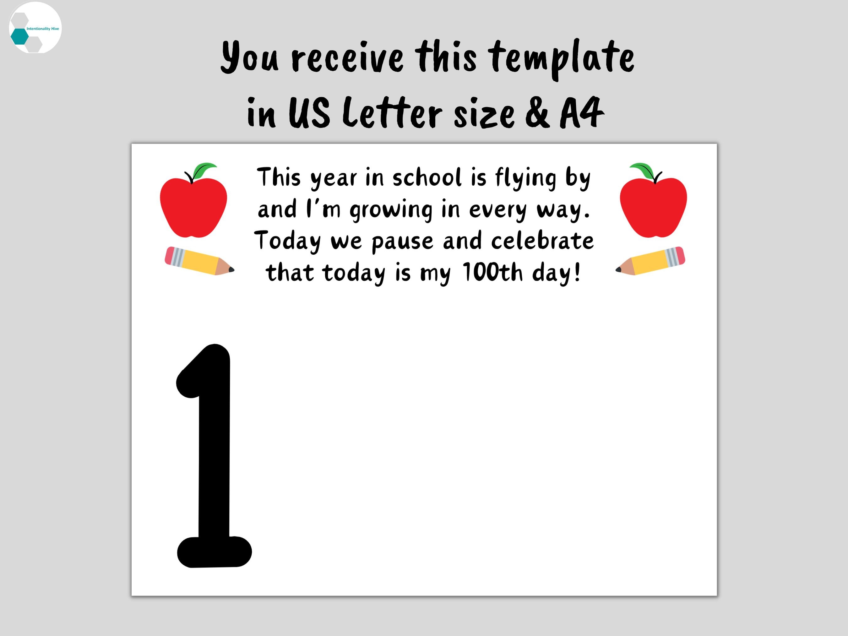 100 Days of School Handprint Art Poem, 100 Days Preschool Craft, 100 ...