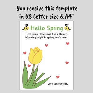 Spring Handprint Poem Tulip Art, Spring Flower Handprint Art, Spring ...