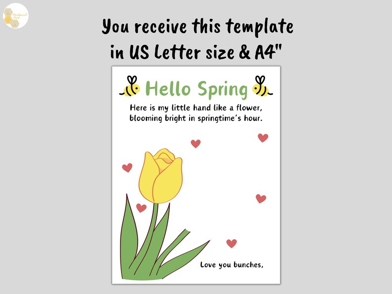 Spring Handprint Poem Tulip Art, Spring Flower Handprint Art, Spring ...