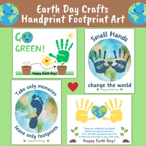 Earth Day Handprint Footprint Art Crafts Bundle, Handprint Earth Day ...