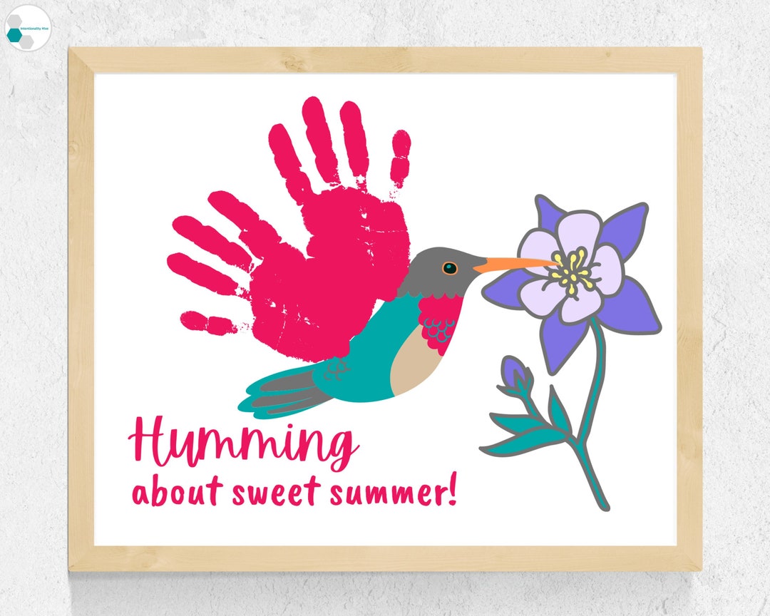 Summer Handprint Art, Hummingbird Summer Craft for Preschoolers ...