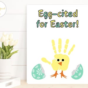 Easter Chick Handprint Art Craft, Easter Handprint Craft Printable ...