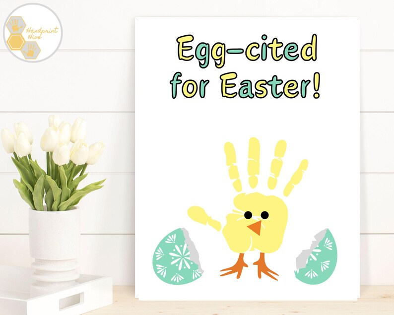 Easter Chick Handprint Art: Toddler Craft Template (digital Download ...