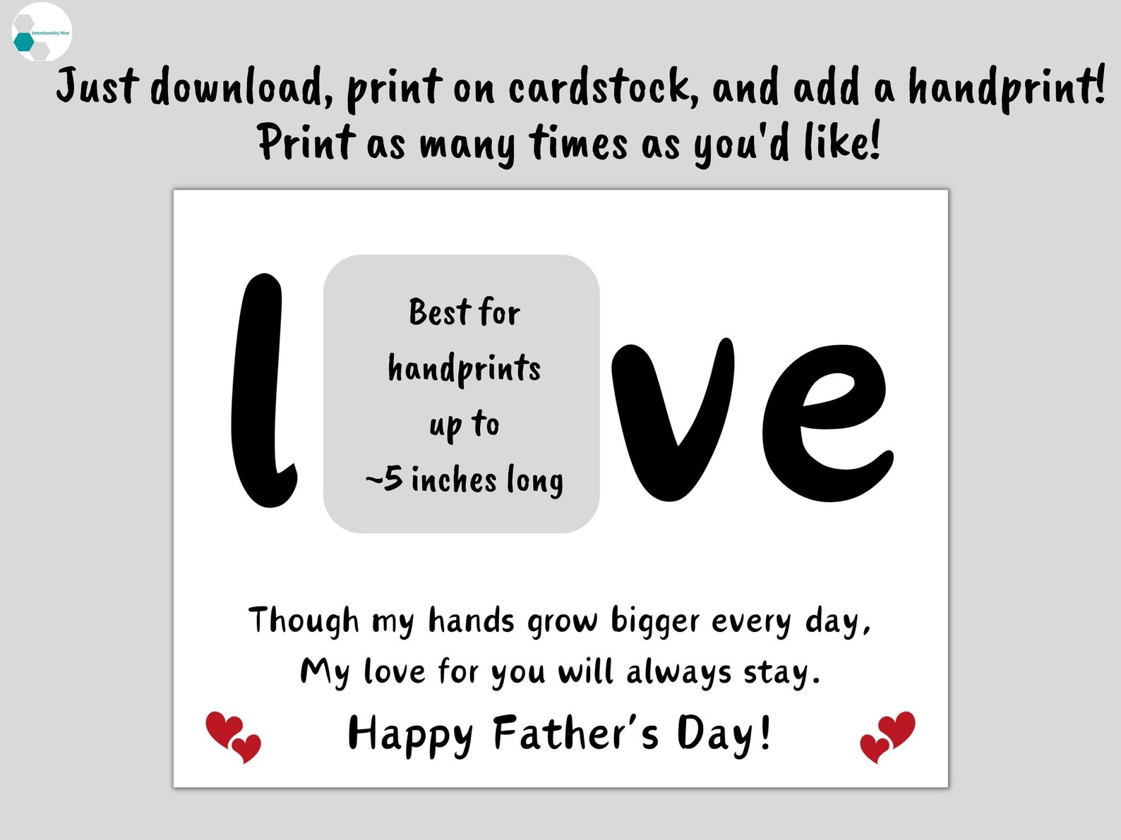 Father's Day Handprint Art Craft for Toddler Baby Kids, Love Handprint ...