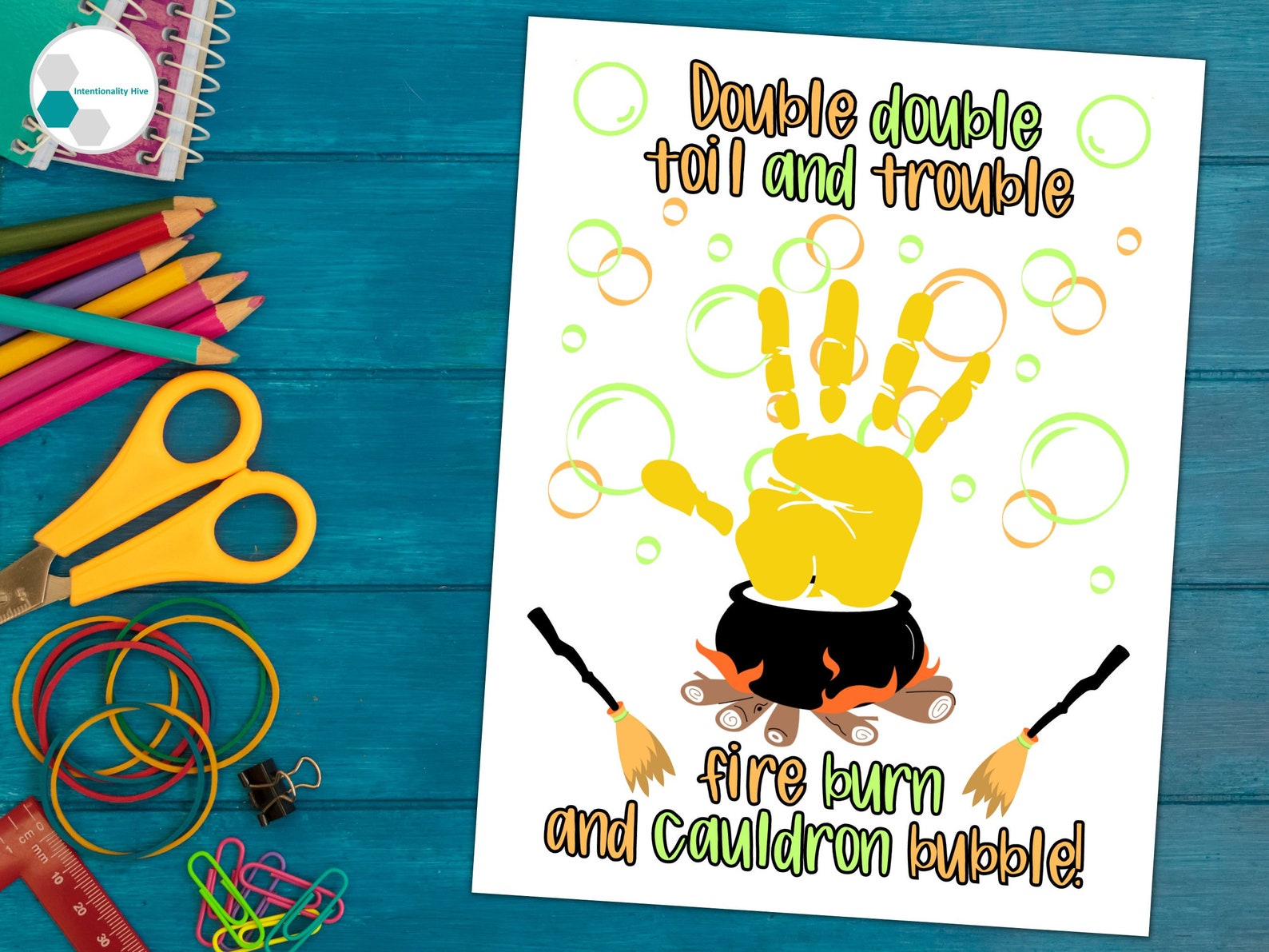 Cauldron Halloween Handprint Art Craft for Toddlers Baby Kids Preschool ...