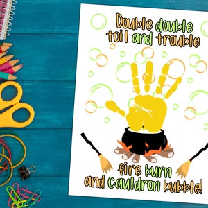 Cauldron Halloween Handprint Art Craft for Toddlers Baby Kids Preschool ...
