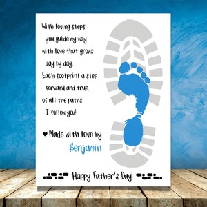 Father's Day Footprint Art Poem, Footprint Father's Day Poem, Fathers ...