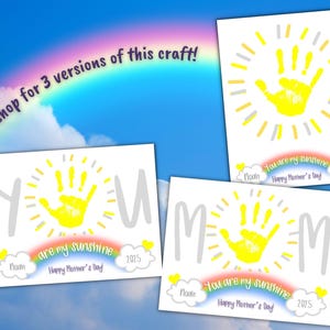 Sunshine Mother's Day Handprint Craft Art for Mom Grandma From Toddler ...
