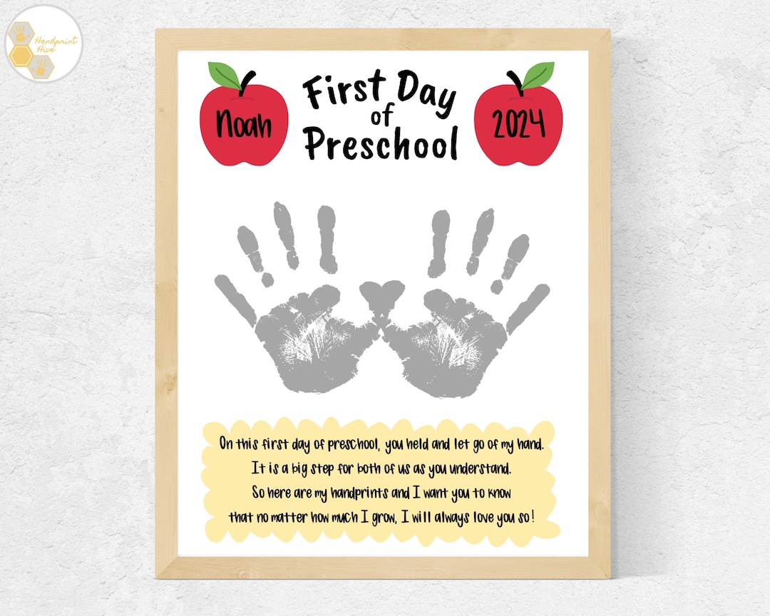Back to School Handprint Art Poem, First Day of Preschool Craft ...