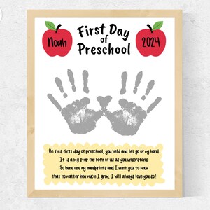 Back to School Handprint Art Poem, First Day of Preschool Craft ...