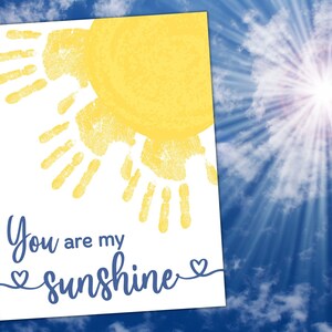 You Are My Sunshine Handprint Art Craft PDF, Sunshine Craft Template ...