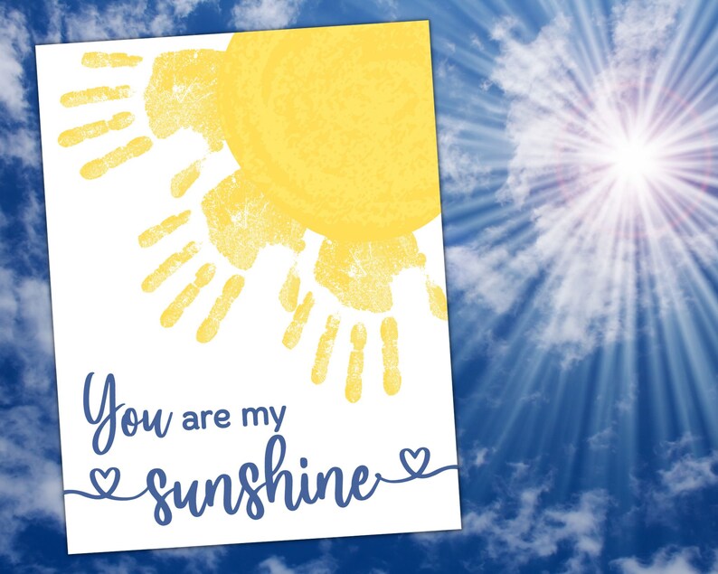 You Are My Sunshine Handprint Art Craft PDF, Sunshine Craft Template ...