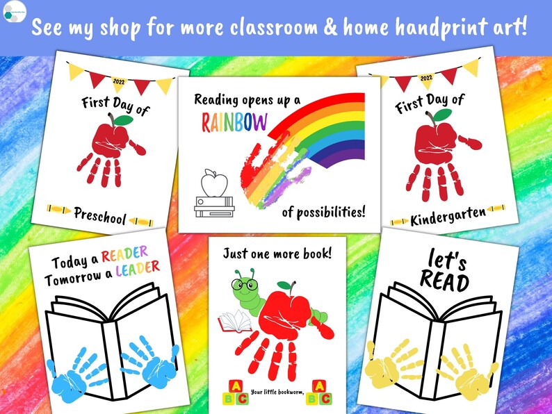 Book Handprint Craft Printable Back to School Handprint - Etsy