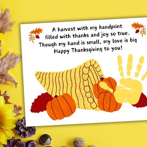 Cornucopia Thanksgiving Handprint Art Poem, Happy Thanksgiving ...