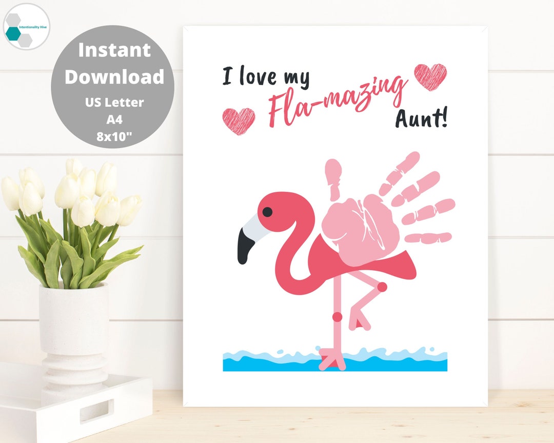 Aunt Handprint Craft From Baby Toddler Niece Mother's - Etsy