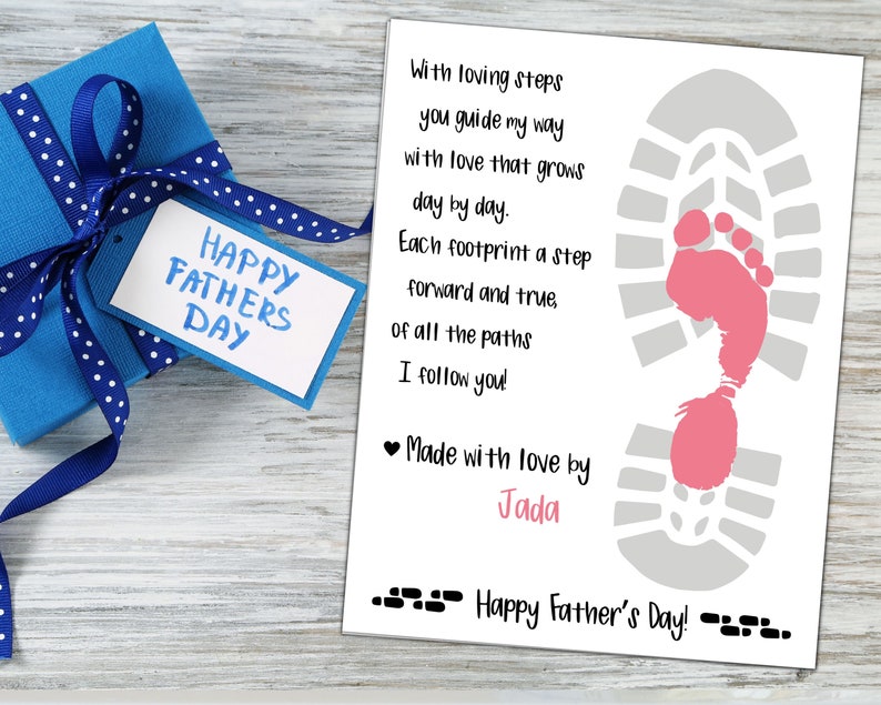 Father's Day Footprint Art Poem, Footprint Father's Day Poem, Fathers ...