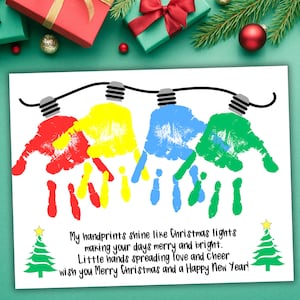 Christmas Lights Handprint Art Poem, Christmas Handprint Poem Gift ...