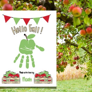 Fall Handprint Art Craft, Fall Apple Handprint Craft for Toddlers Baby ...