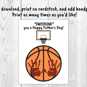 Father's Day Basketball Handprint Craft Art, Toddler Baby Basketball ...