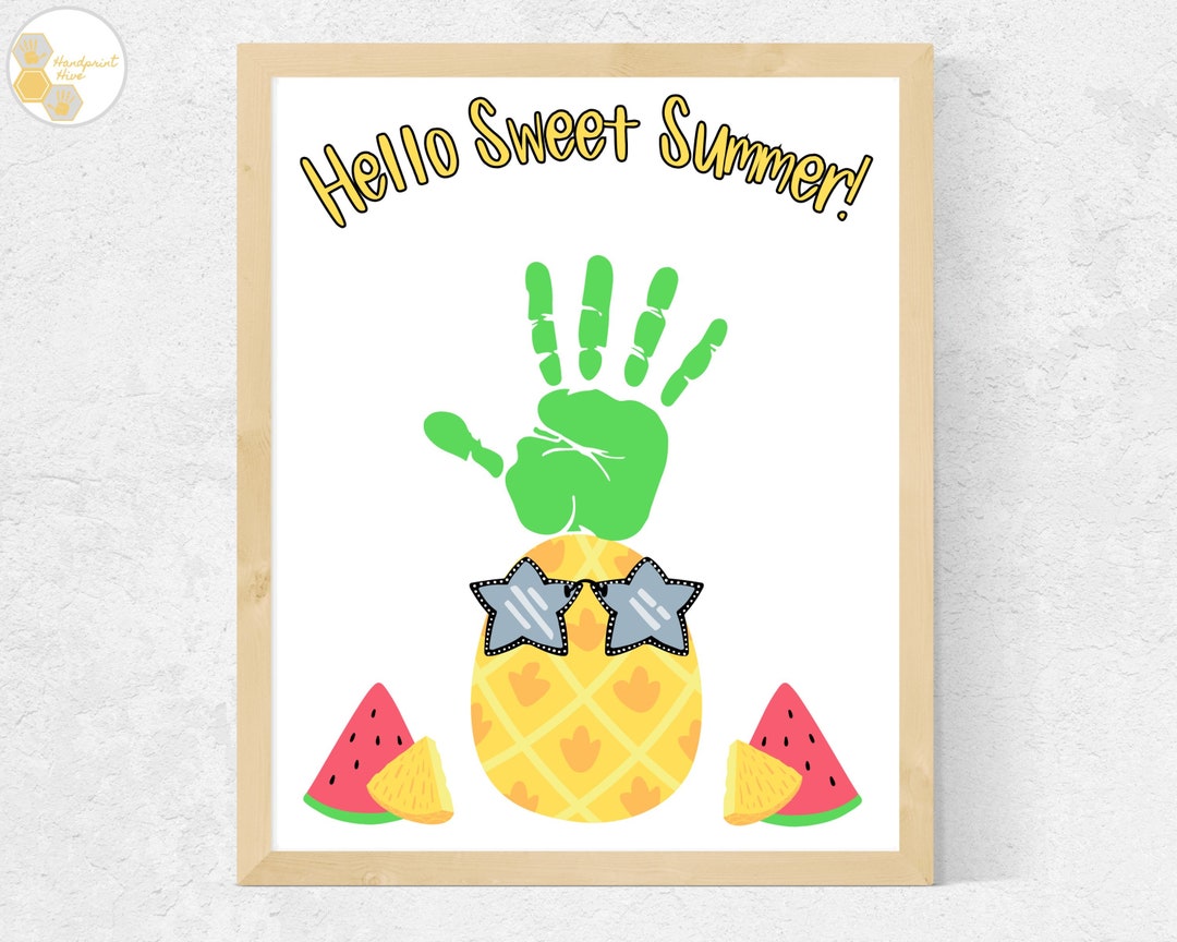 Hello Sweet Summer Handprint Art Craft, Hello Summer Handprint Craft ...