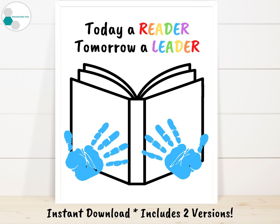 Today a Reader Handprint Art Back to School Handprint for - Etsy