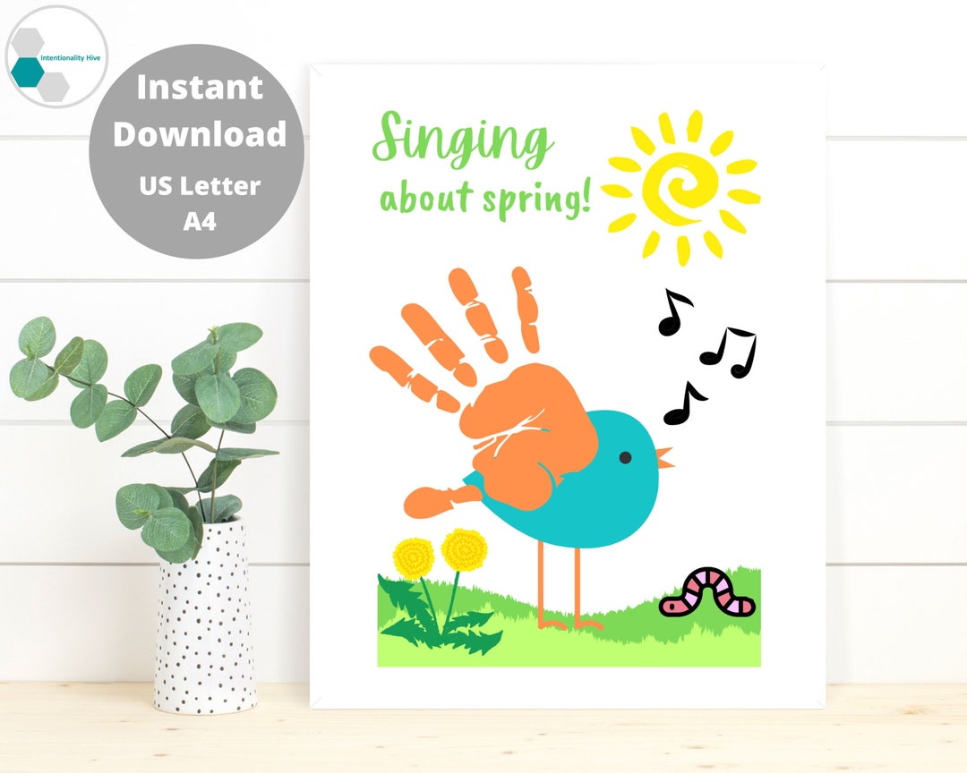 Spring Handprint Bird Craft for Preschool Toddlers Kids - Etsy