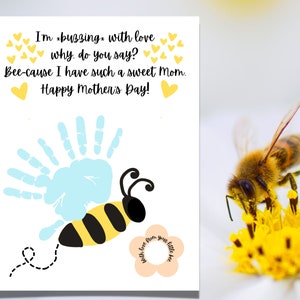 Mother's Day Bee Handprint Art Poem for Toddlers, Baby, Preschool ...
