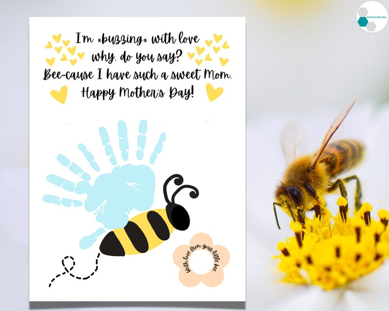 Mother's Day Bee Handprint Art Poem for Toddlers Baby - Etsy