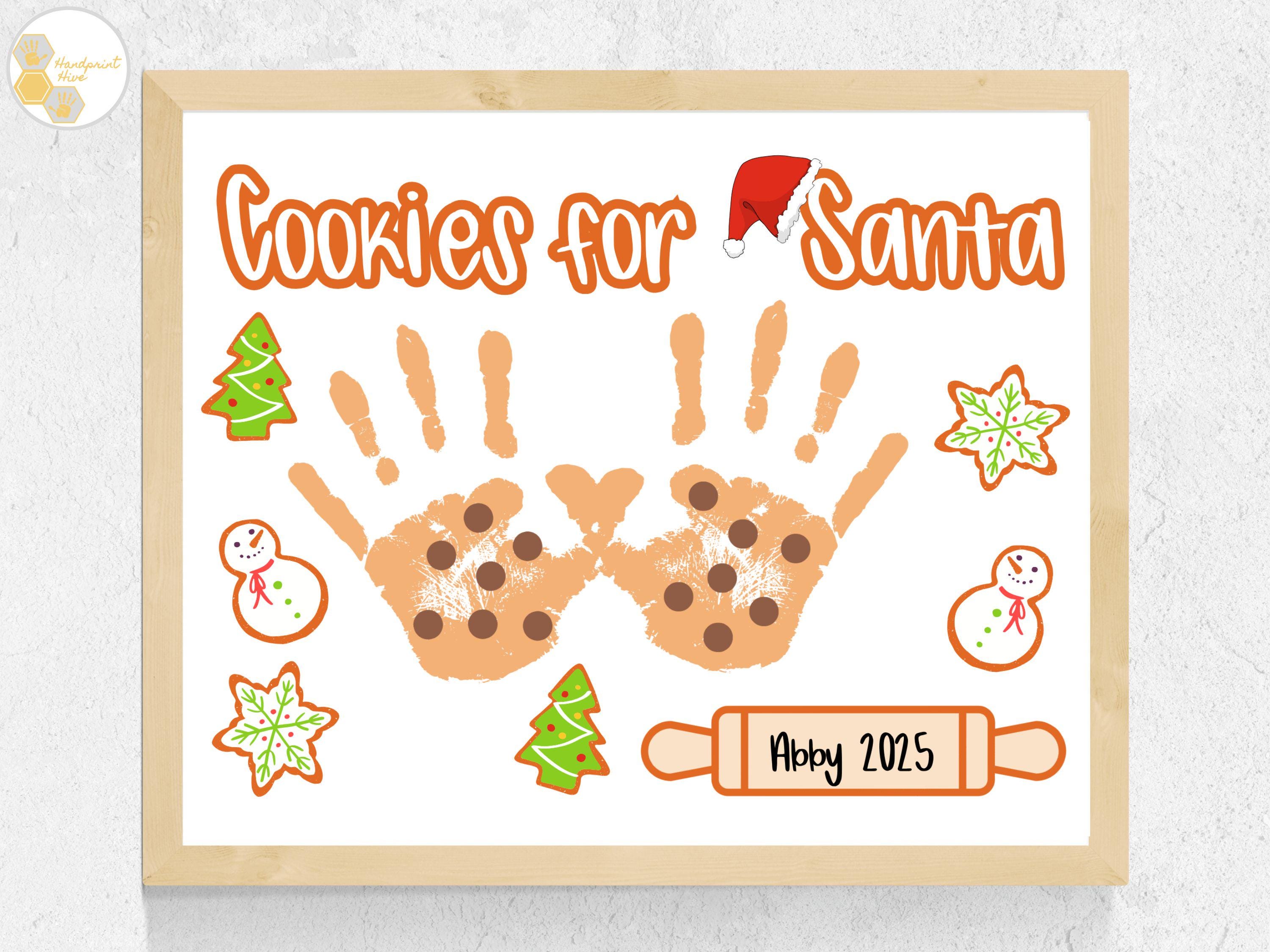 Cookies for Santa Handprint Art Craft, Christmas Handprint Craft ...