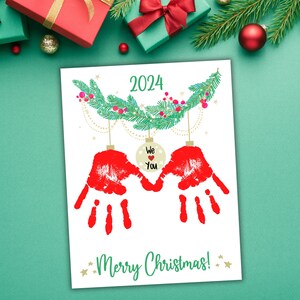 2024 Christmas Handprint Craft 2 Kids Toddlers Twins, 2024 Handprint ...