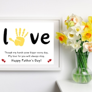 Father's Day Handprint Art Craft for Toddler Baby Kids, Love Handprint ...