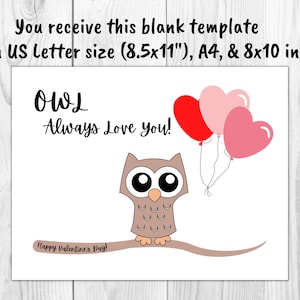 Owl Valentine's Day Handprint Art Craft | Printable Owl Always Love You ...