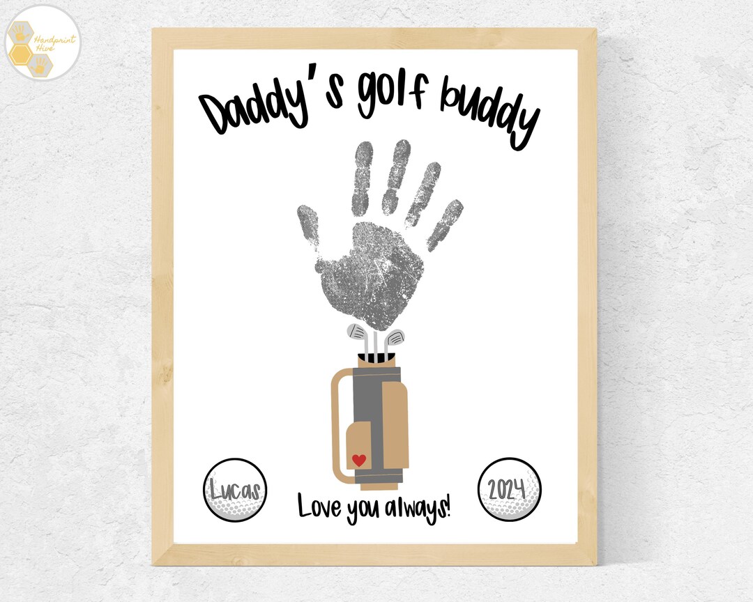 Daddy's Golf Buddy Handprint Gift, Baby Golf Gift for Dad Father's Day ...