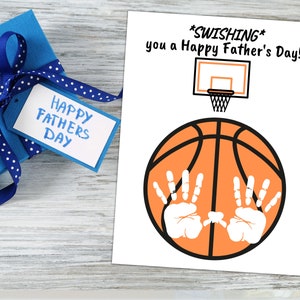 Father's Day Basketball Handprint Craft Art, Toddler Baby Basketball ...