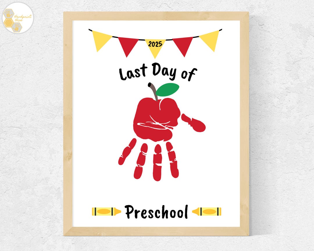 Last Day of Preschool Handprint Art Craft, 2025 Preschool Graduation ...