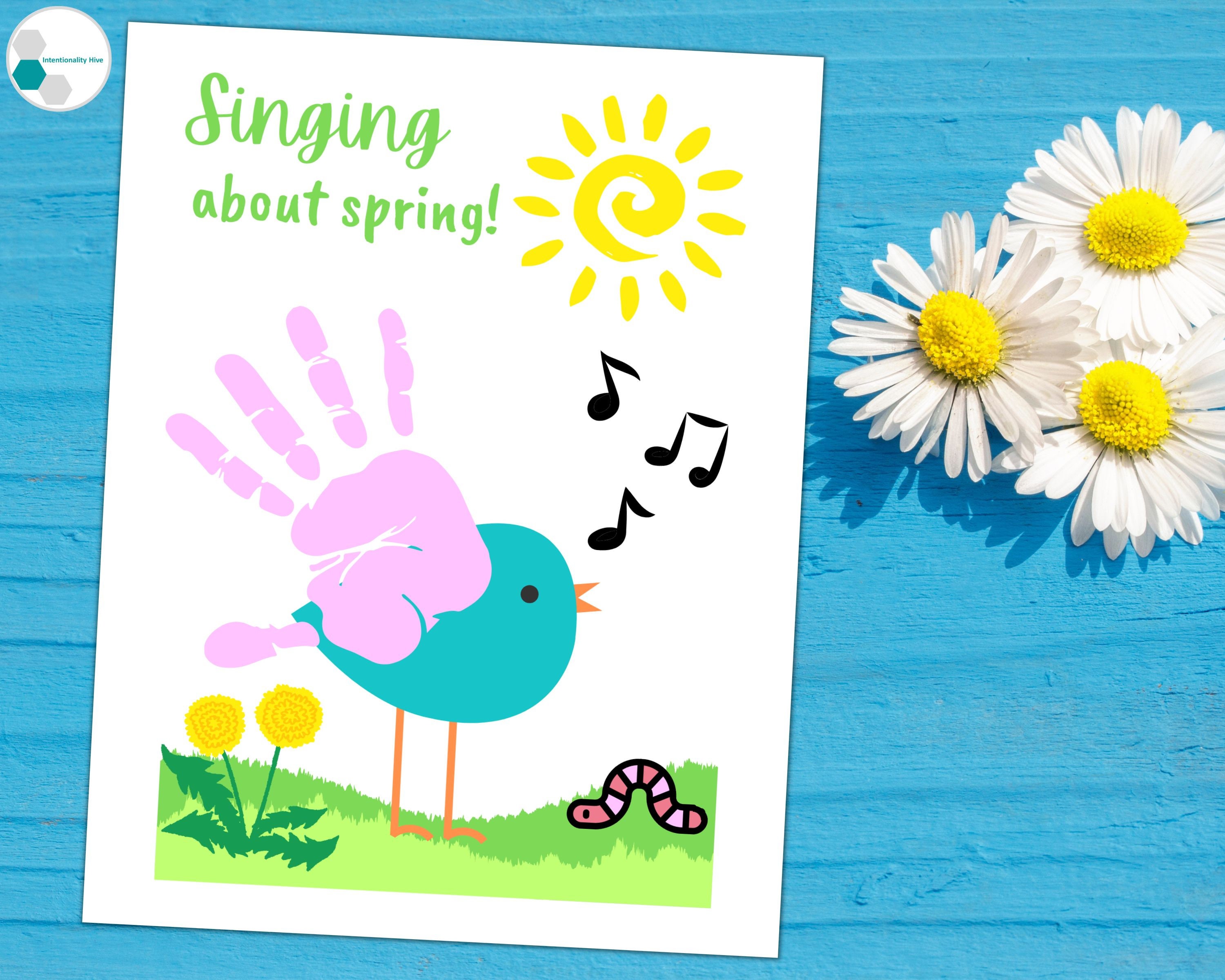 Spring Handprint Bird Craft for Preschool, Toddlers, Kids | Spring ...