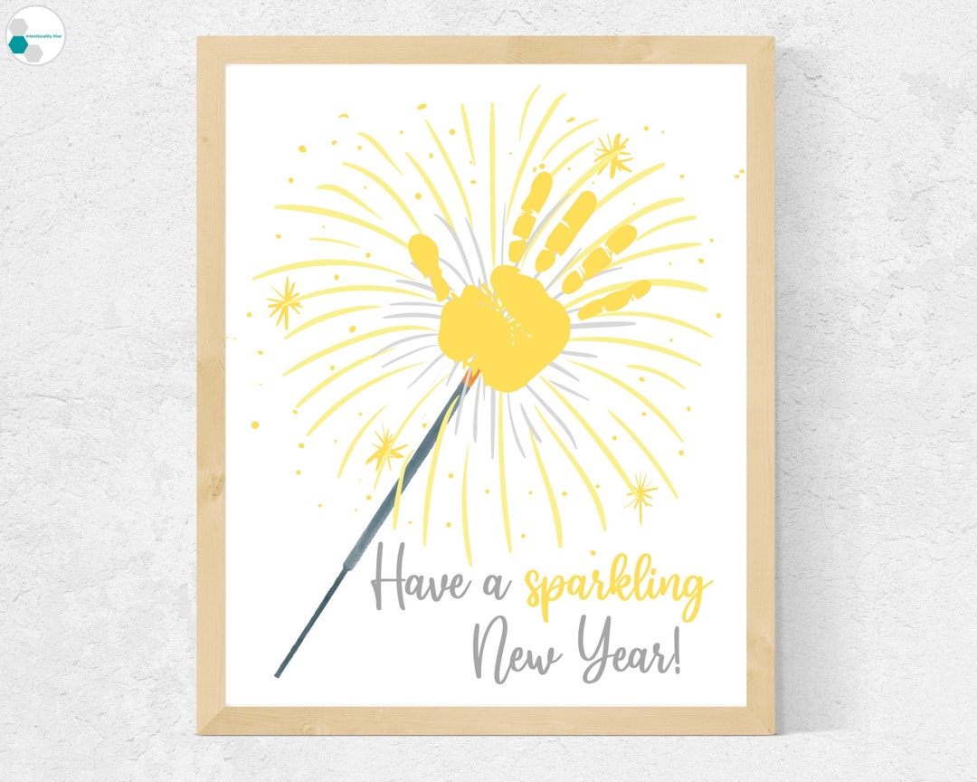 New Year Handprint Craft for Toddler Preschool Baby, New Year Craft for ...