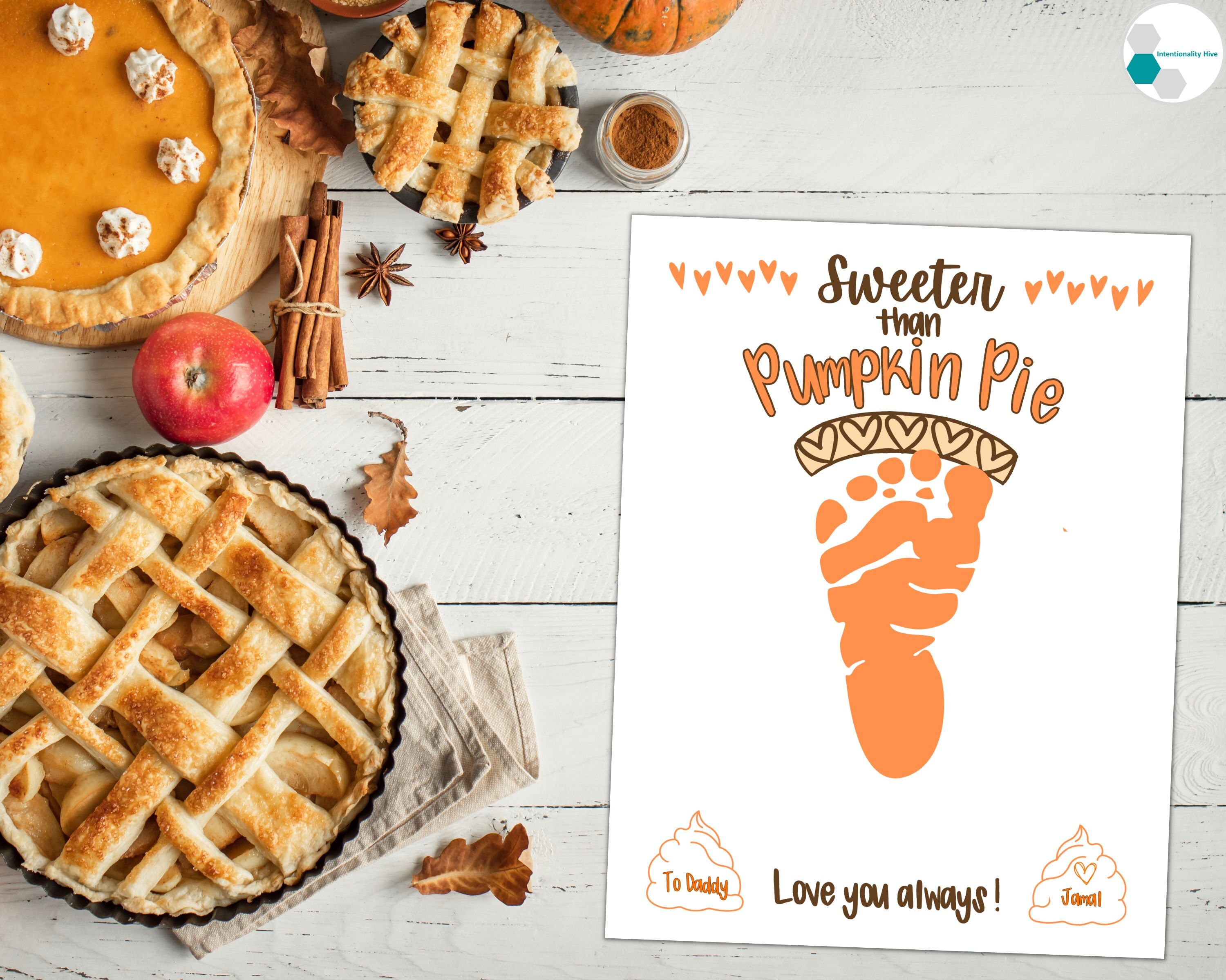 Pumpkin Pie Footprint Craft for Toddlers Baby Preschool, Fall Footprint ...